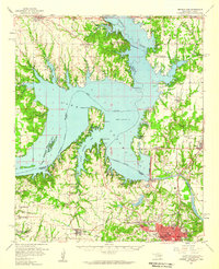 1958 Map of Denison Dam, Bryan County, OK — High-Res | Pastmaps